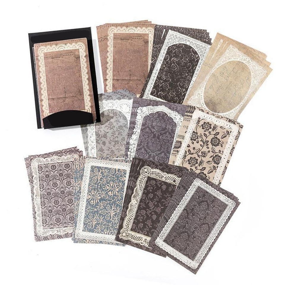 50 Sheets Lace Edged Papers Vintage Stationery Paper For Scrapbooking ...