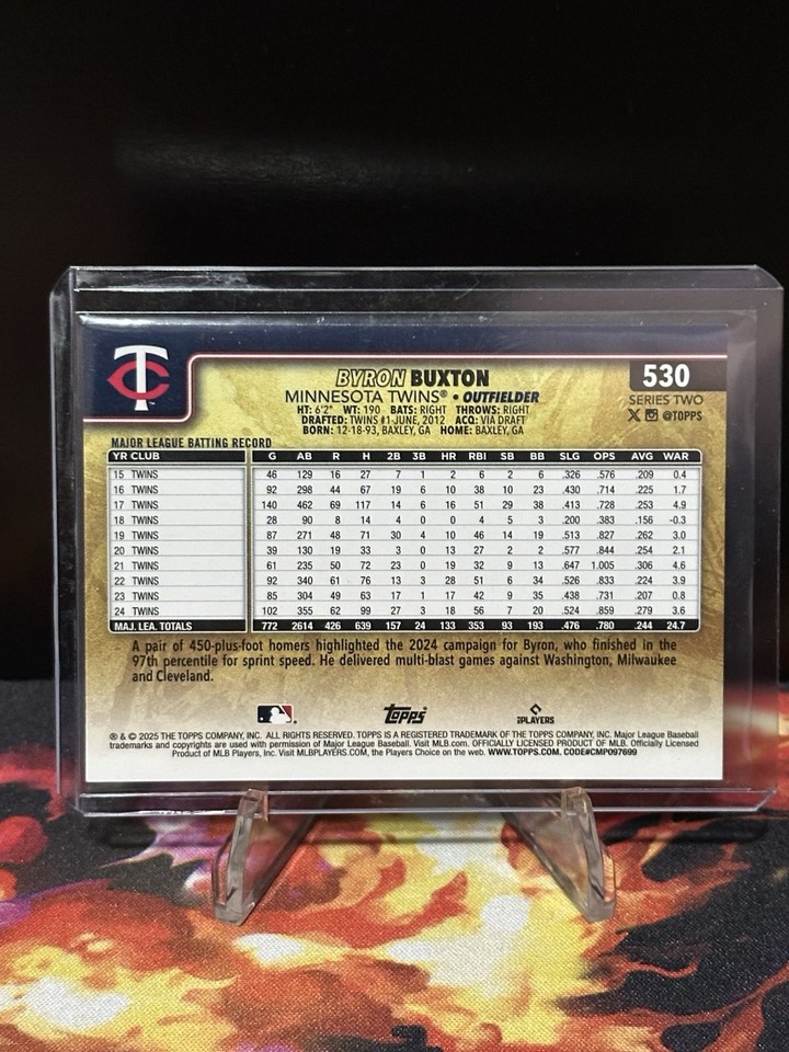 2025 Topps Series 2 Baseball Byron Buxton #530 Golden Mirror Variation ...