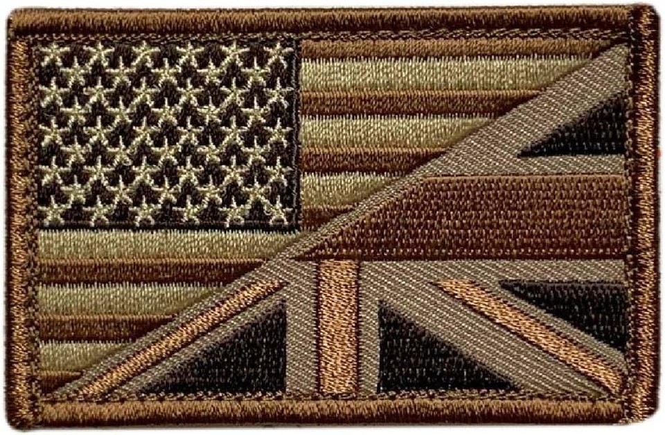 USA UK Flag British American Flag Subdued Morale Patch | 2PC HOOK ...