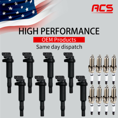8X OEM Ignition Coil & Iridium Spark Plugs For BMW 550 650 750i X5 X6 4 ...