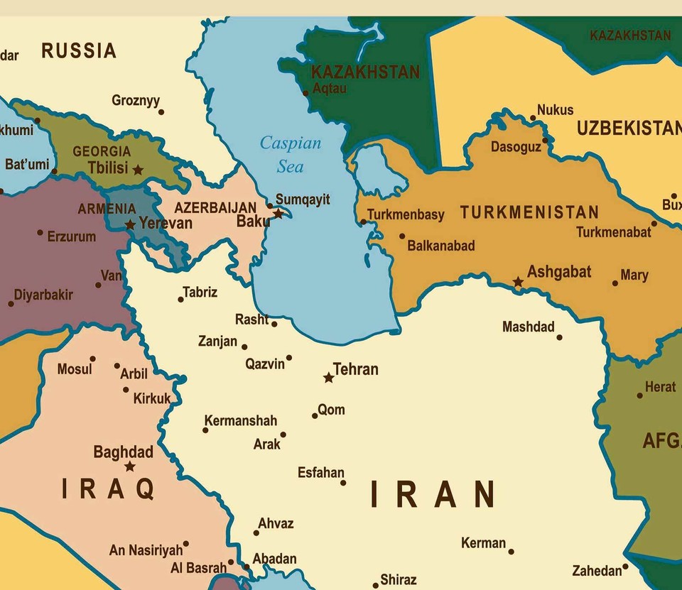 Middle East Map Lebanon Israel Palestine West Bank Syria Iraq Iran ...