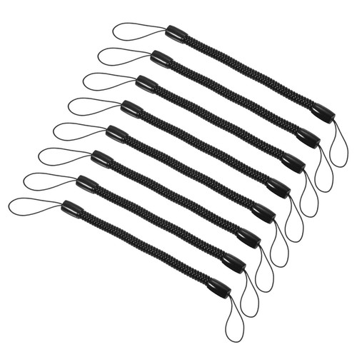 8pcs 5" Plastic Retractable Spring Coil Strap Key Holder Stylus Lanyard ...