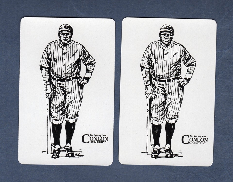 BABE RUTH & LOU GEHRIG, Yankees Conlon Collection playing cards BABE ...