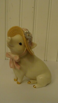 Rare LENOX Porcelain Adorable Pig "Sadie's Sunday Best" Figurine | eBay