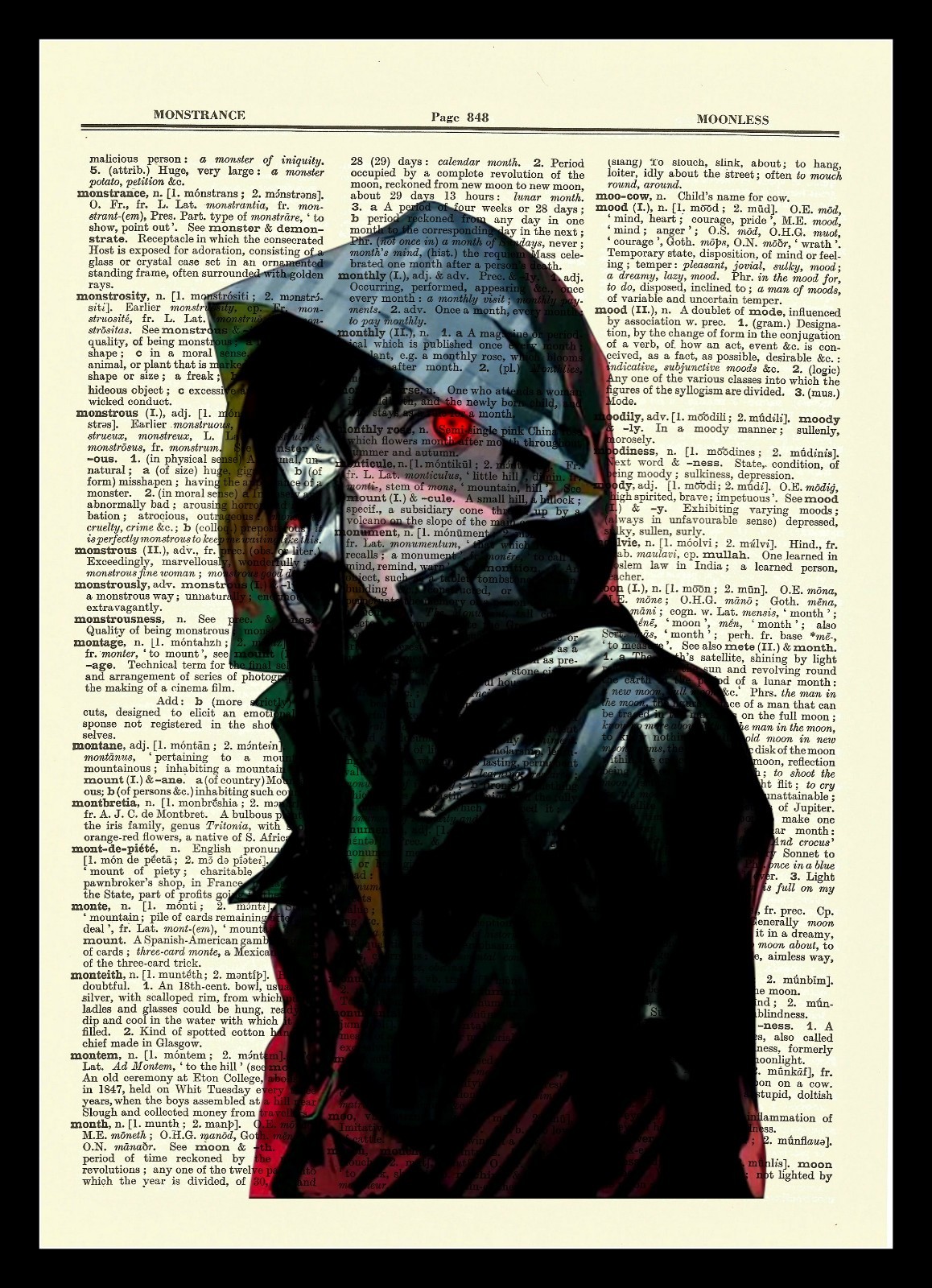 Kaneki Tokyo Ghoul Anime Dictionary Art Print Poster Picture Japanese ...