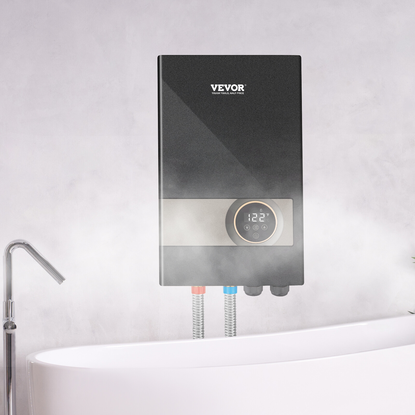 VEVOR 18KW Instant Hot Tankless Water Heater Electric LED Boiler IP25 ...