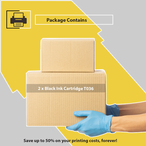 2 Black Ink Cartridge For Epson Stylus C42 C42SX C42UX C42 C42s C44 ...