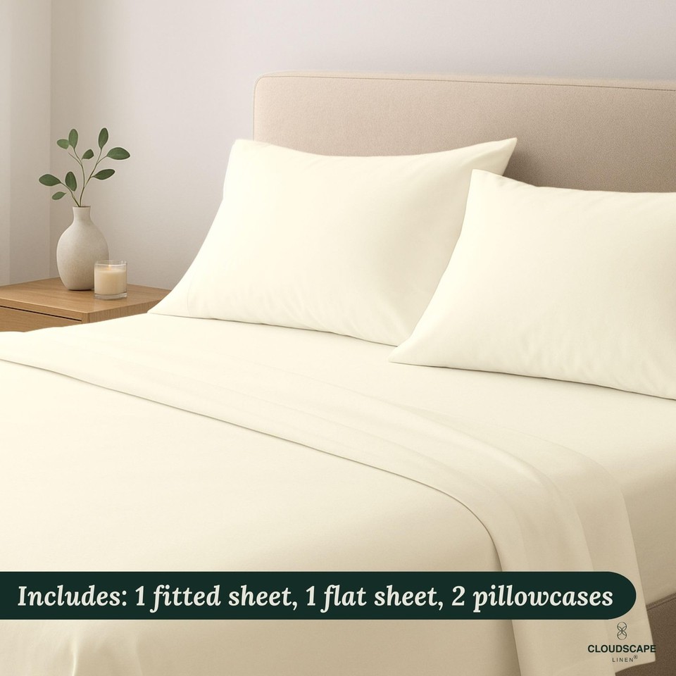 Cloud Scape Linen 100% Egyptian Cotton King Sheets Set – 1000 Thread Count, 4... 850061913692| eBay