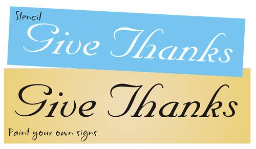 Country Stencil Give Thanks Gratitude Fall Autumn Holiday Easy DIY ...