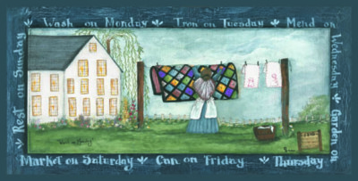 Art Print, Framed or Plaque by Pat Fischer - Wash on Monday - PAT42-R ...