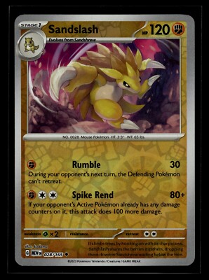 SANDSLASH 151 REVERSE HOLO #28 MEW(NM+)(PKM) | eBay