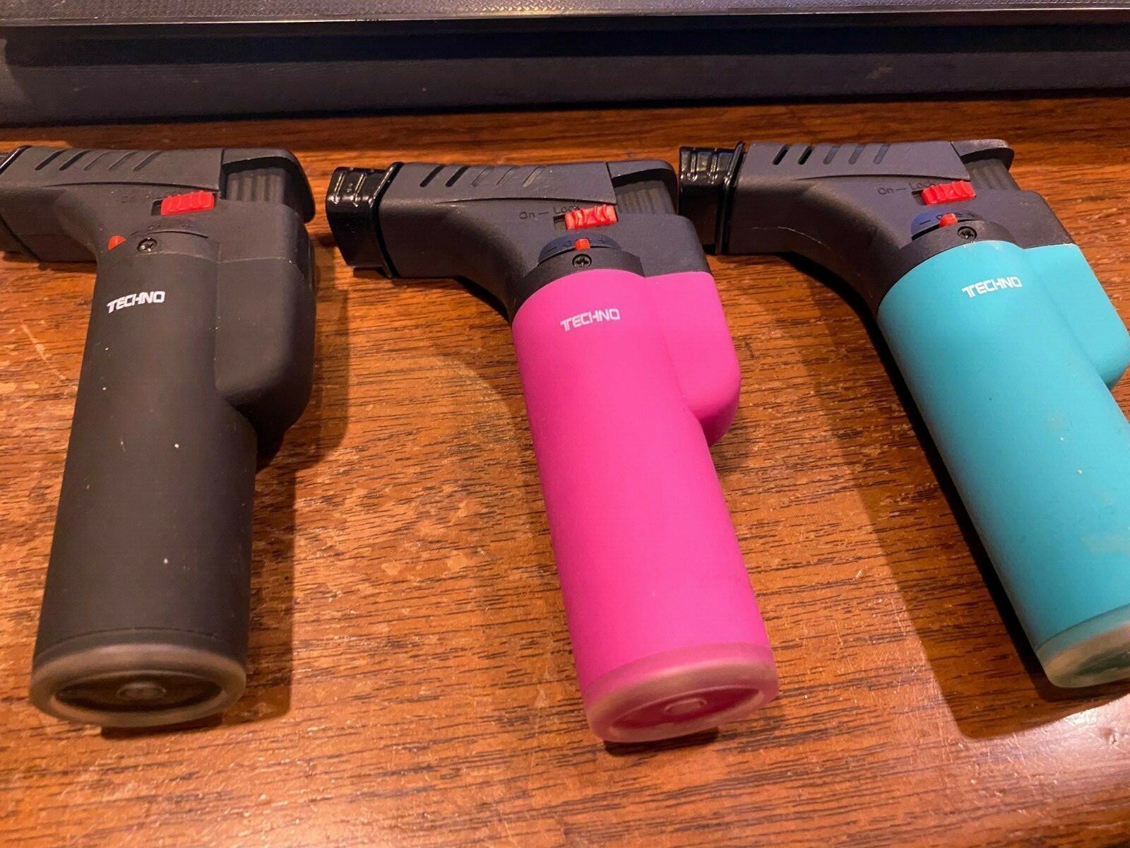 Lot of 3 DOUBLE SLANT TECHNO TORCH BUTANE LIGHTER- Dual Flame ...