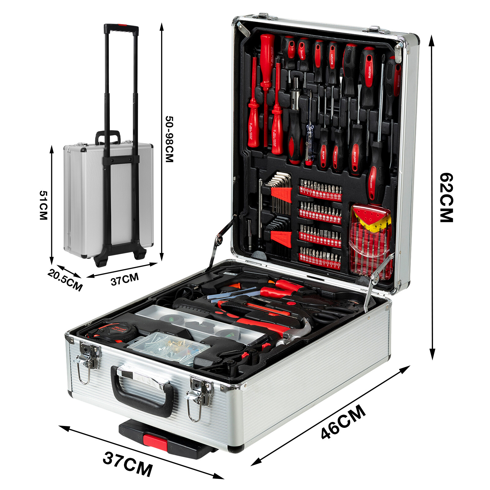 1000pcs Tool Box 4 Tier Trolley Tool Set Portable Tool Kit DIY Hand ...
