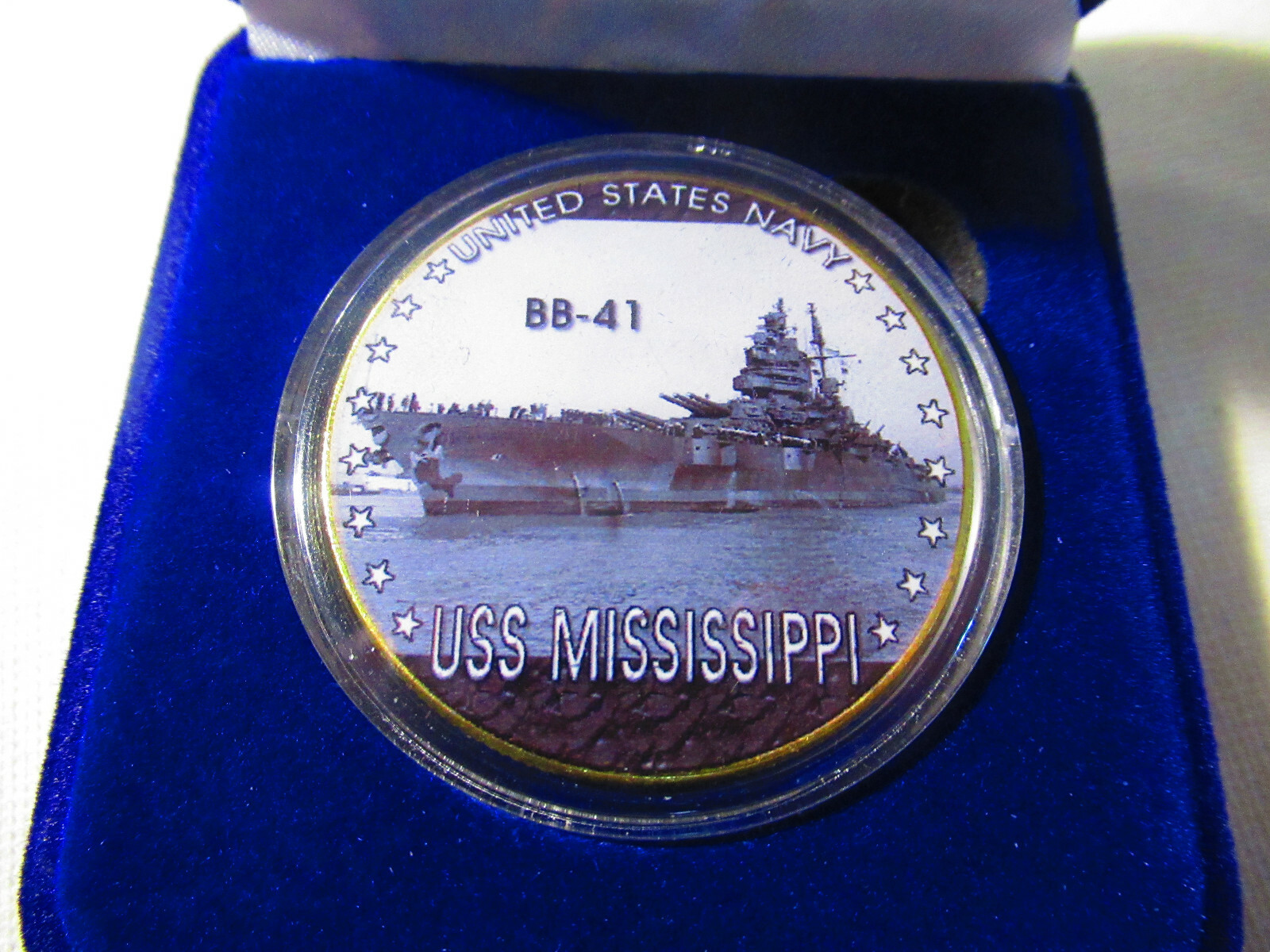 US NAVY - USS MISSISSIPPI / BB-41 Challenge Coin w/ Presentation Box | eBay