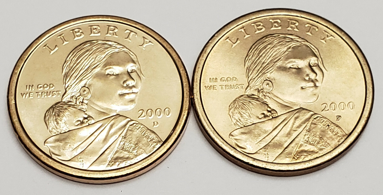 2000 P & D Sacagawea Dollar Coin Set (2 Coins) AVE CIRCULATED **FREE ...