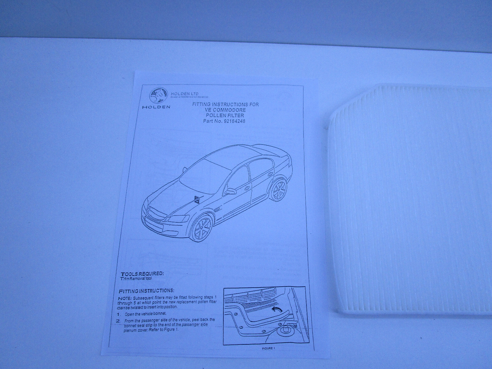 POLLEN/CABIN FILTER SUITE HOLDEN COMMODORE VE VF 2006-2014 GM 92184248 ...