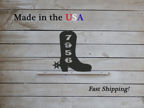 Cowboy Boot Vertical Address Plaque-Western Decor-House Numbers-HN1157 ...