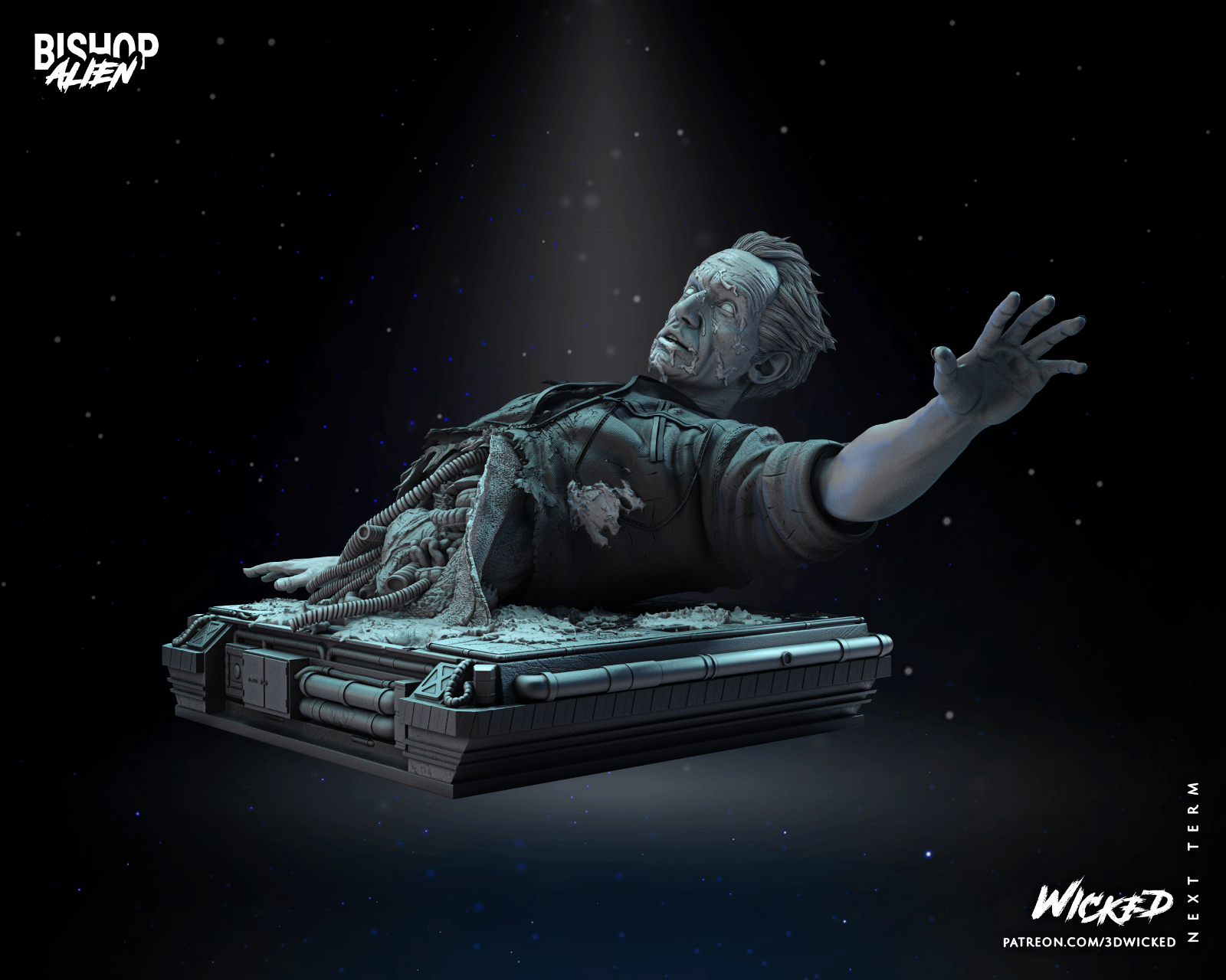 Bishop Synthetic Robot from Aliens (1986) BUST Resin printed DIY model ...