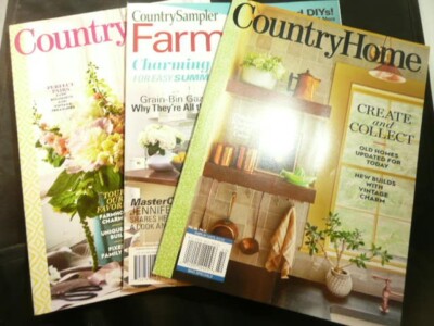 THREE COUNTRY DECORATING MAGAZINES COUNTRY SAMPLER FARMHOUSE, COUNTRY ...