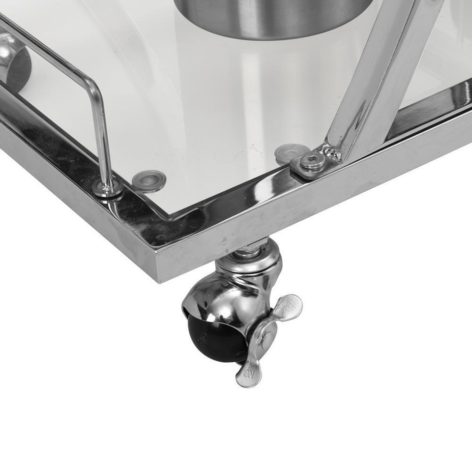 Contemporary Chrome Bar Cart with Bottle Rack and Wine Glass Storage ...