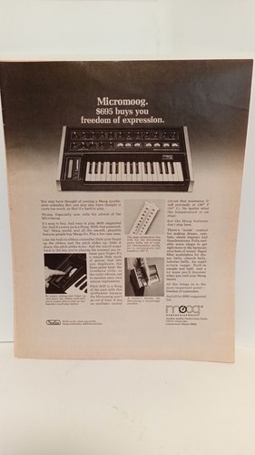 MICROMOOG 1976 MOOG SYNTHESIZER - ORIGINAL - 10X8 - PRINT AD a4 | eBay