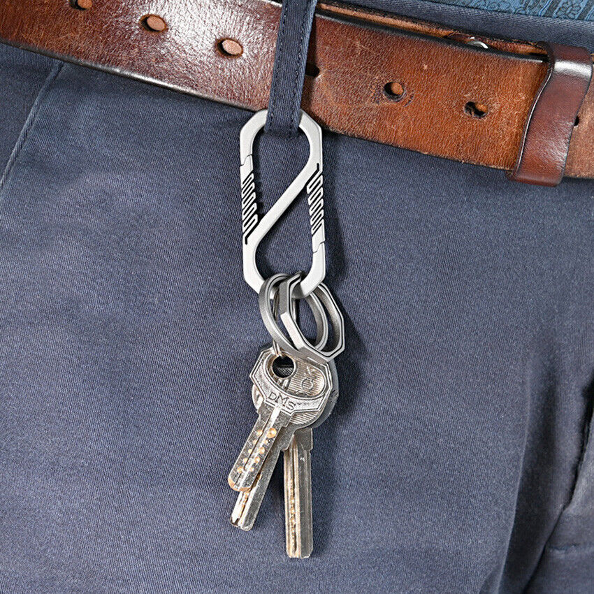 EDC Titanium Alloy Car Keychain Carabiner Key Chain Hanging Buckle Ring ...