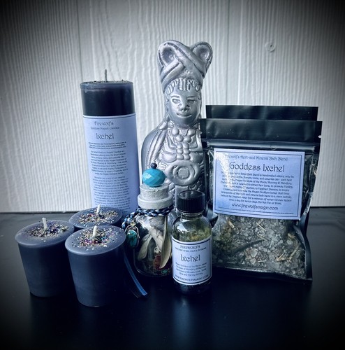 Goddess Ixchel Statue, Ritual Candle, Perfume Oil, Incense, Handmade ...