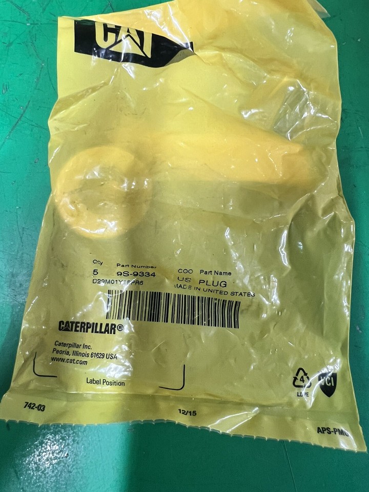 GENUINE CAT C7 HIGH PRESSURE OIL RAIL PLUG 9S9334 Caterpillar 2 Pack ...