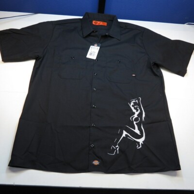NEW NWT DICKIES Embroidered TRUCKER BIKER WORK SHIRT Mens XXL | eBay