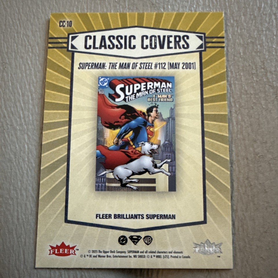 2025 Upper Deck Fleer Brilliants Superman Classic Covers CC-10 Superman ...