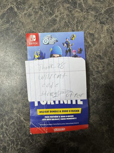 Nintendo Switch Fortnite Wildcat Bundle UNSCRATCHED CODE | eBay