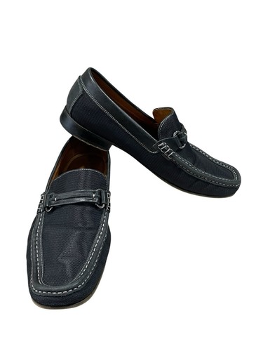 Donald J Pliner Donnien Loafers Men's 9.5 Black Horse-Bit Leather ...