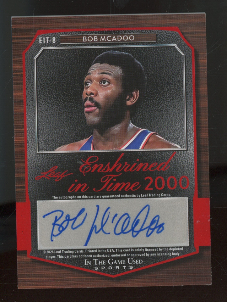 2024 Leaf In The Game Used Sports Red Isiah Thomas Bob McAdoo 4/4 Auto ...