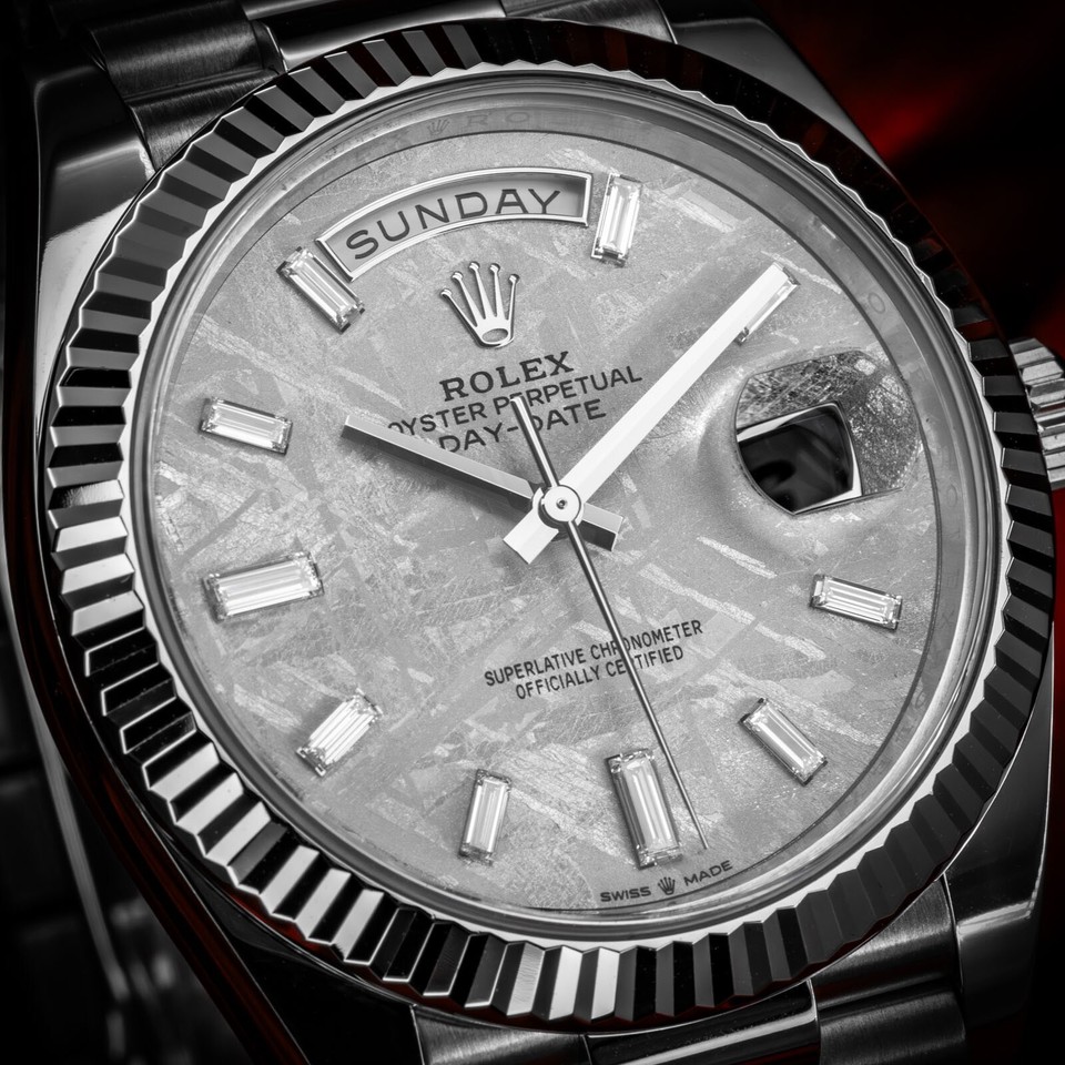 2023 Rolex Day-Date 40 Platinum Meteorite Diamond Dial Box & Papers ...