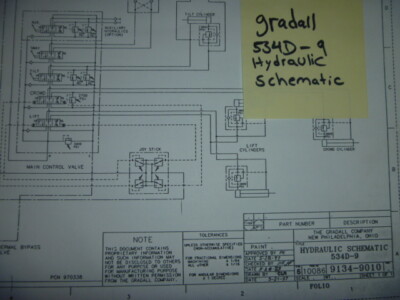 Gradall 534D-9 Telehandler Forklift Hydraulic Schematic Diagram Manual ...