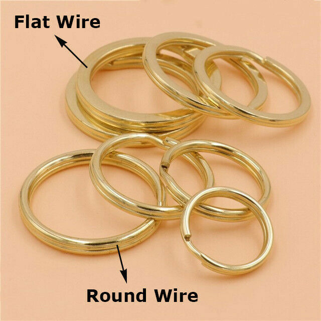 10X 10~38mm Brass Stainless Steel Split Rings Double Loop Key Ring ...