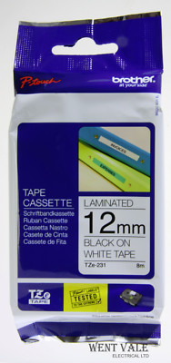 Brother P-Touch TZe-231 - 12mm x 8mtr Printer Tape Cassette Black on ...