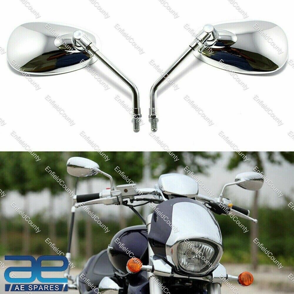 Rear View Side Mirrors Chrome 10mm for Suzuki Motorcycle Cruiser ...
