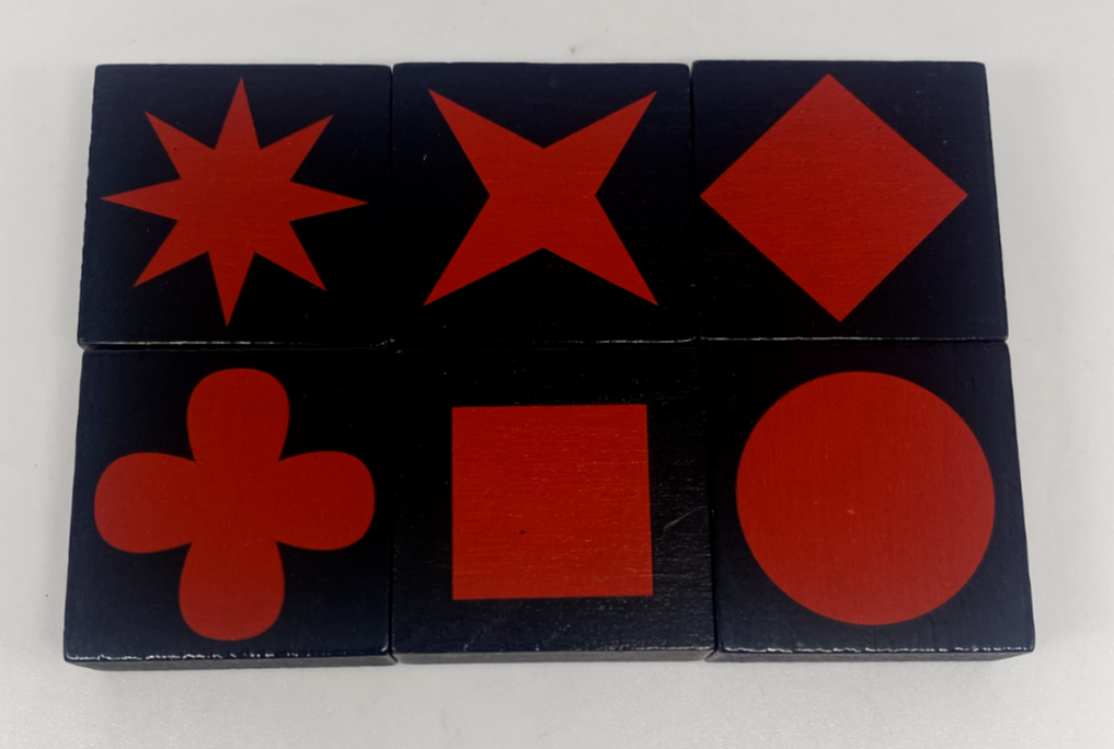 Qwirkle Red Replacement Pieces 6 Tile Set 1 of each shape Mindware Game ...