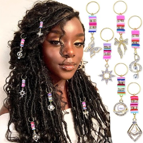 6pcs Dreadlock Jewelry Crystal Loc Adornment Hair Wire Wrapped Braid ...