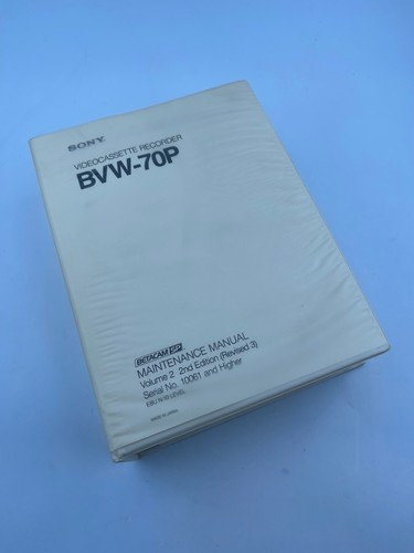 SONY Videocassette Recorder BVW-70P Maintenance Manuel Vol2 2nd Rev3 | eBay