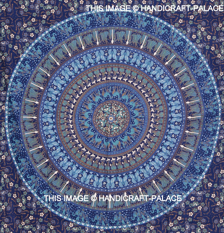 Indian Mandala Tapestries Bedspread Wall Decor Twin Size Tapestry Wall ...