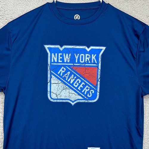 New York Rangers Shirt Adult XL Blue T-Shirt Tee Short Sleeve Hockey ...