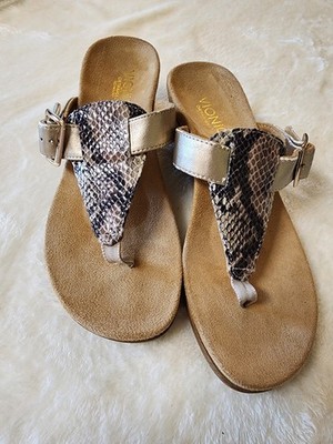 Vionic Wedge Gold Snake Skin Leather Sandal, Sz 7, New No Box/Tags ...