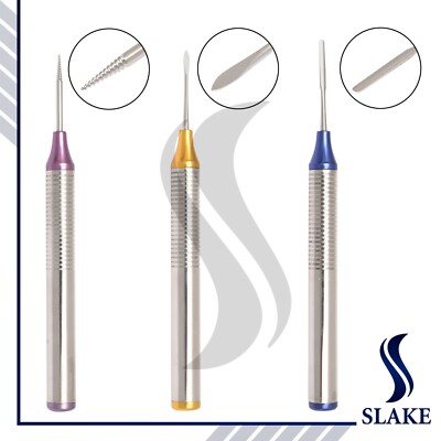 3 Pcs Dental Flex Periotome Set Extraction Screw kit Periodontal Dental ...