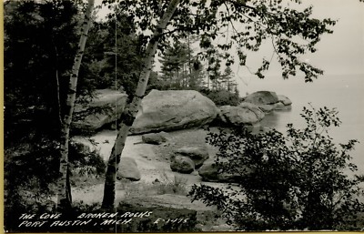 The Cove Broken Rocks Port Austin Shoreline MI RPPC Real Photo Postcard ...