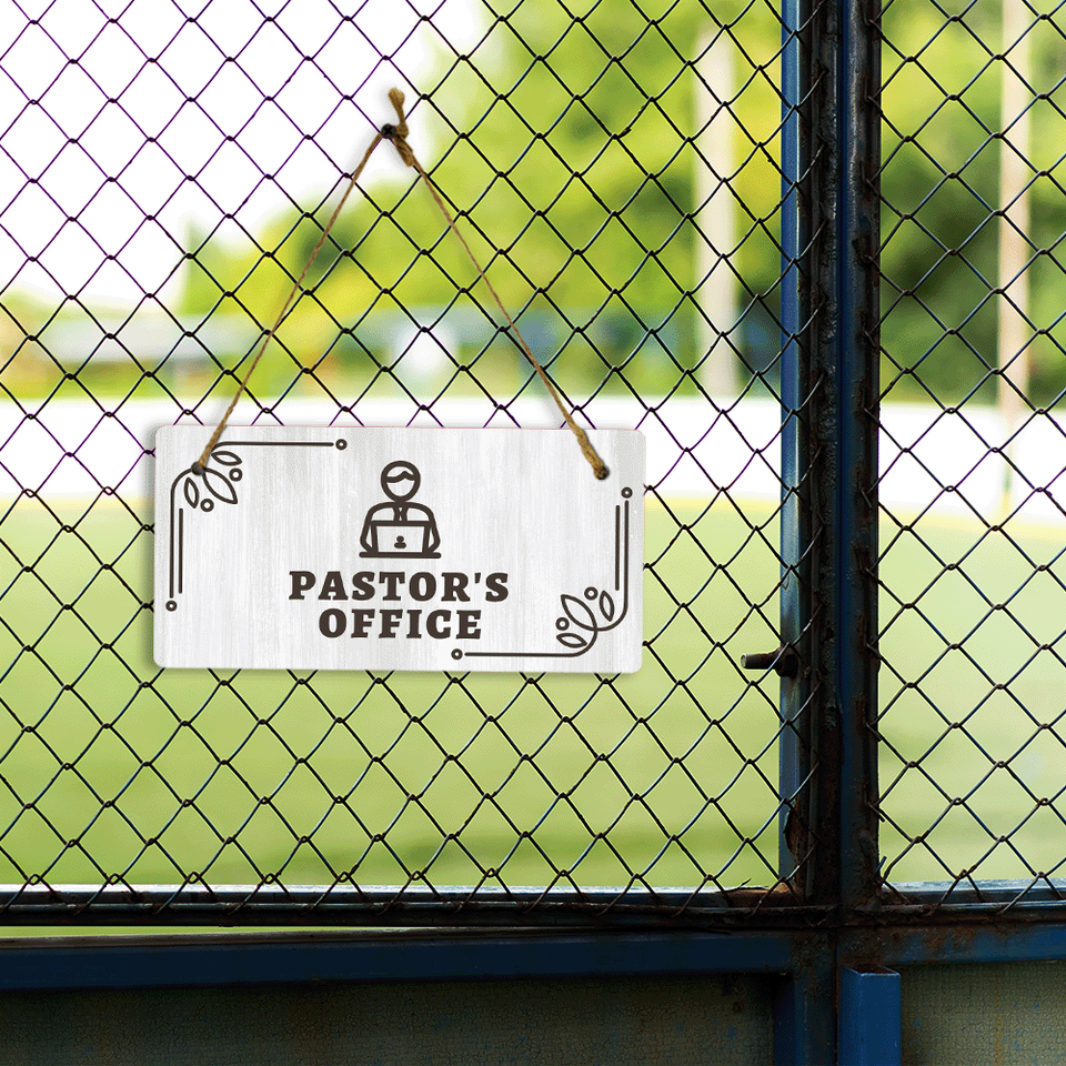 Pastor's Office 5x10 Hanging Plus Wall or Door Sign | Religious Rustic ...