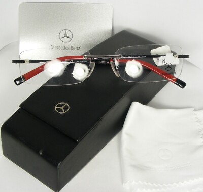 Mercedes Benz MB037 02 Black /Red EYEGLASSES GLASSES MB03702 53-17 ...