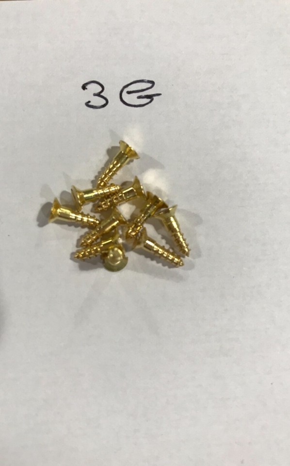 Small / Tiny Brass Countersunk slotted wood screws 0G 1G 2G 3G & 4g ...