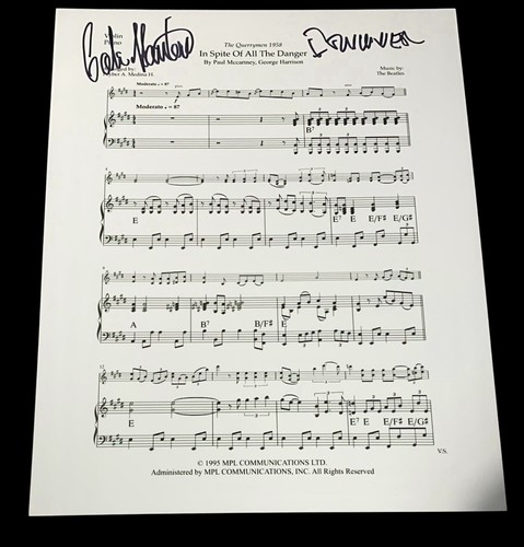 SIGNED COLIN HANTON IN SPITE OF ALL THE DANGER SHEET MUSIC PHOTO THE ...